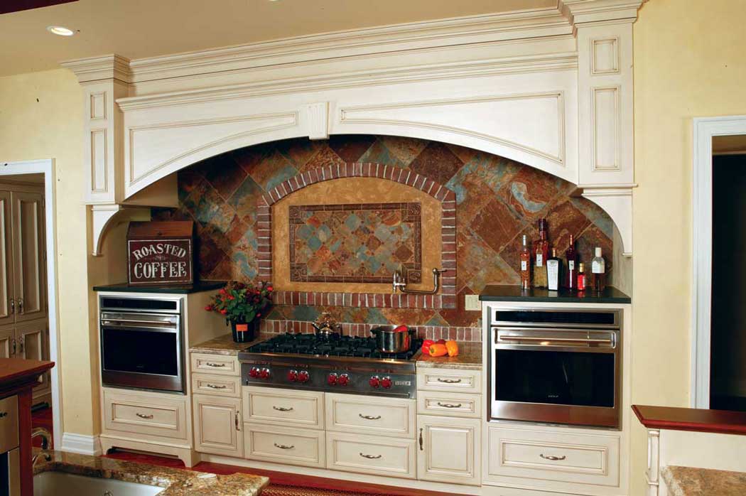 Kitchen Cooking Area with Wolf Range and Wolf Wall Ovens - Giorgi ...